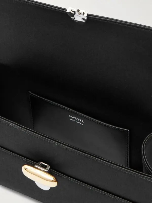 Savette Symmetry Pochette Satin Tote - Black
