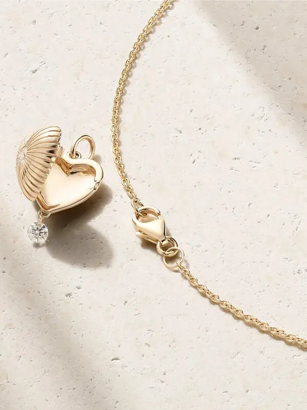 PERSEE 9-karat Diamond Locket Necklace