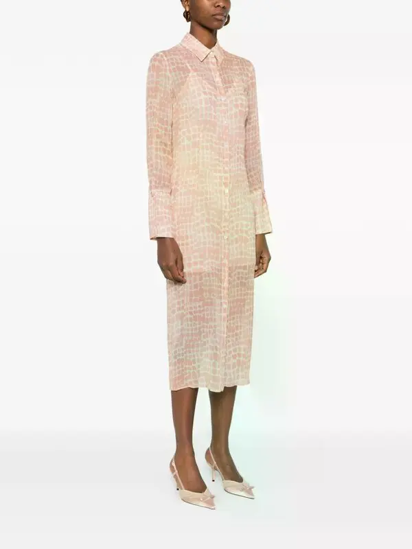 Patrizia Pepe Croc-print Midi Shirt Dress