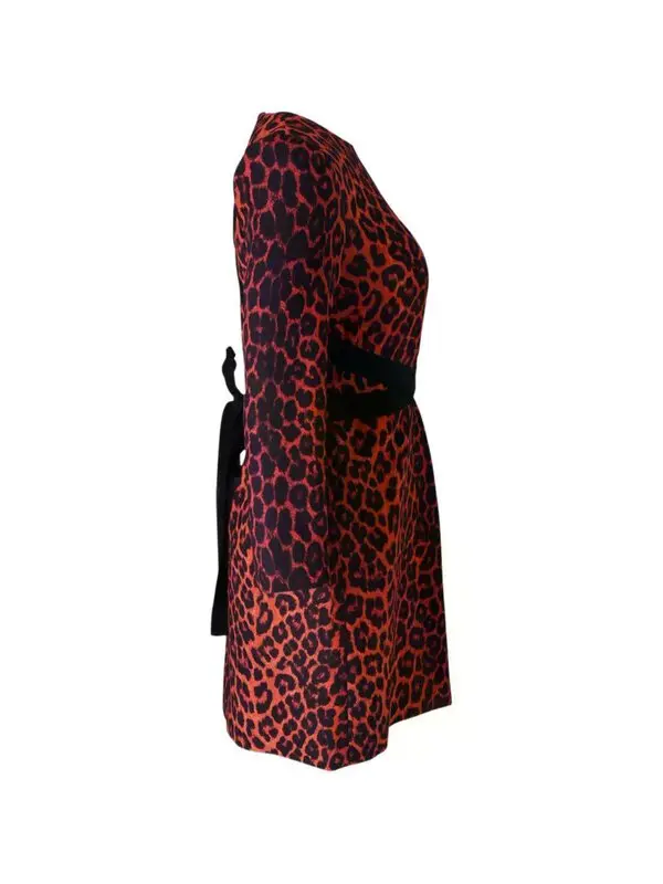 Victoria Beckham Leopard Print Mini Dress - Red