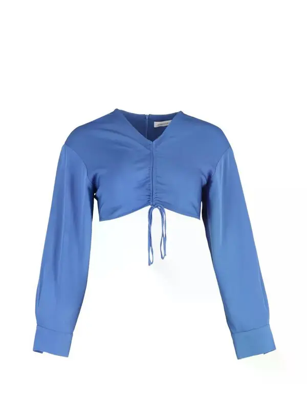 Christopher Esber Long-sleeve Cropped Top With Front Tie Detail