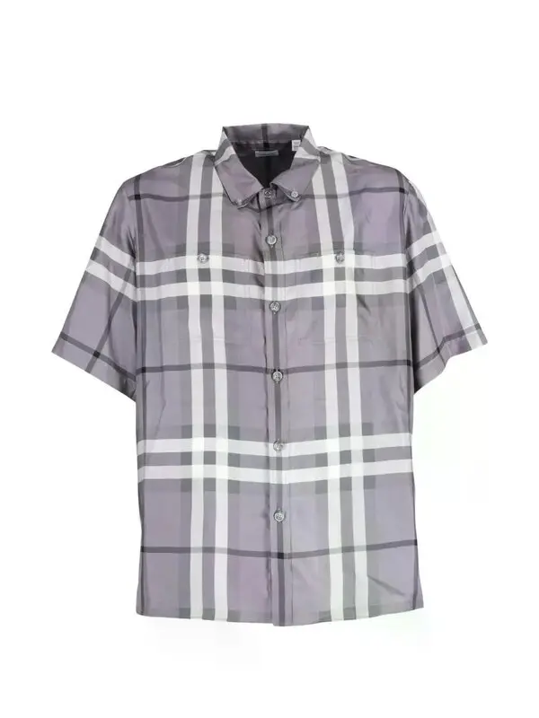 Burberry Silk Check Pattern Button-up Shirt