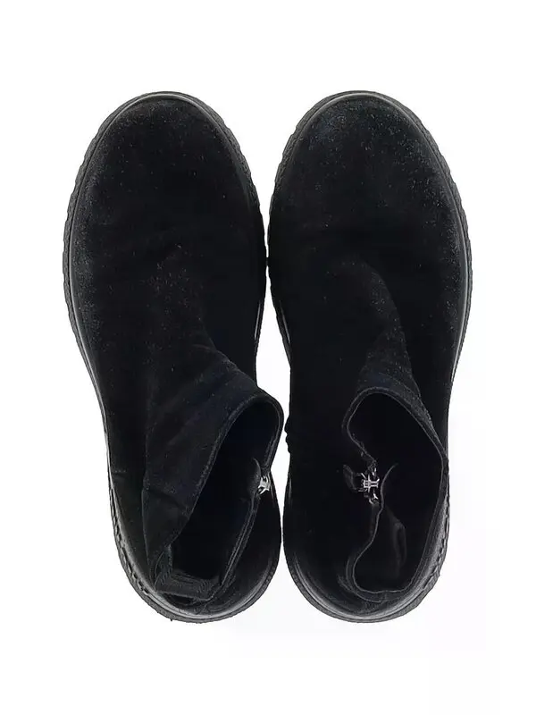 Miu Miu Zip Up Suede Ankle Boots With Platform Sole