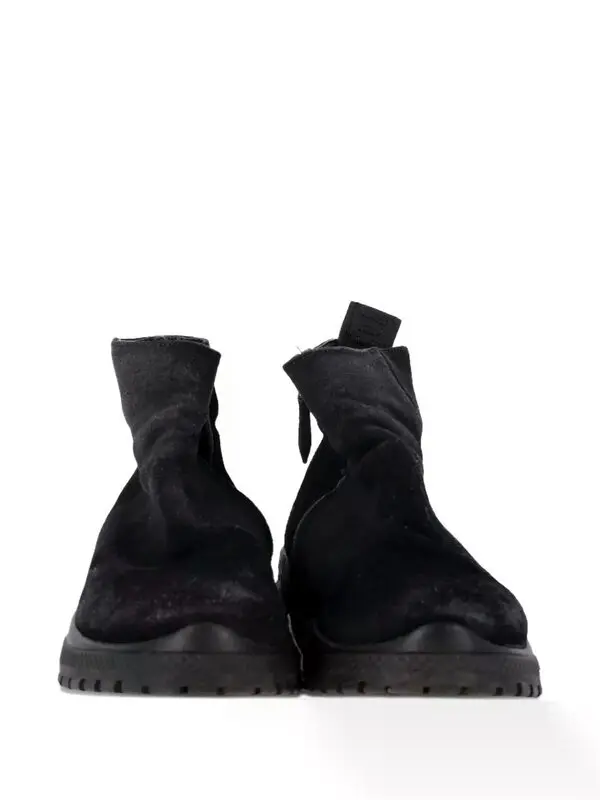 Miu Miu Zip Up Suede Ankle Boots With Platform Sole