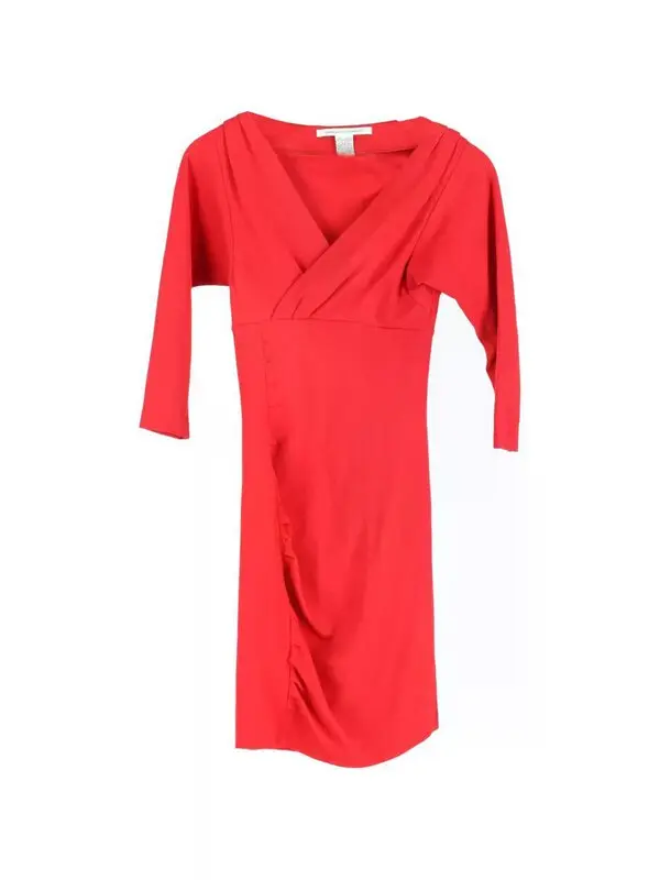 Diane Von Furstenberg Sheath V-neck Mini Dress - Red