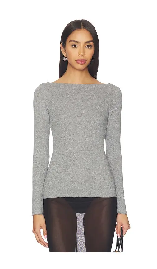 AYA MUSE Boatneck Long Sleeve Tee - Grey