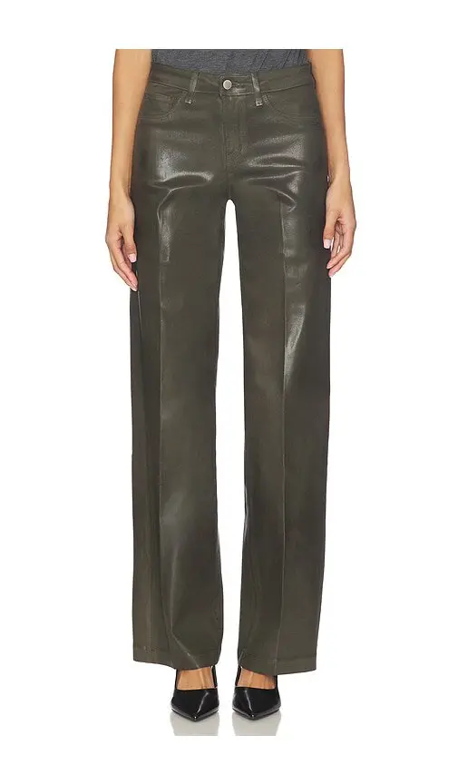 L'Agence Scottie High Rise Wide Leg Trousers - Green