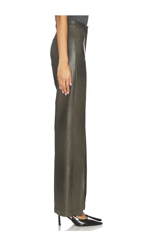 L'Agence Scottie High Rise Wide Leg Trousers - Green
