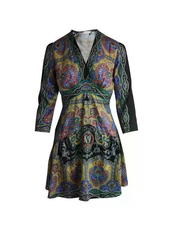 Sandro Printed V-neck Mini Dress
