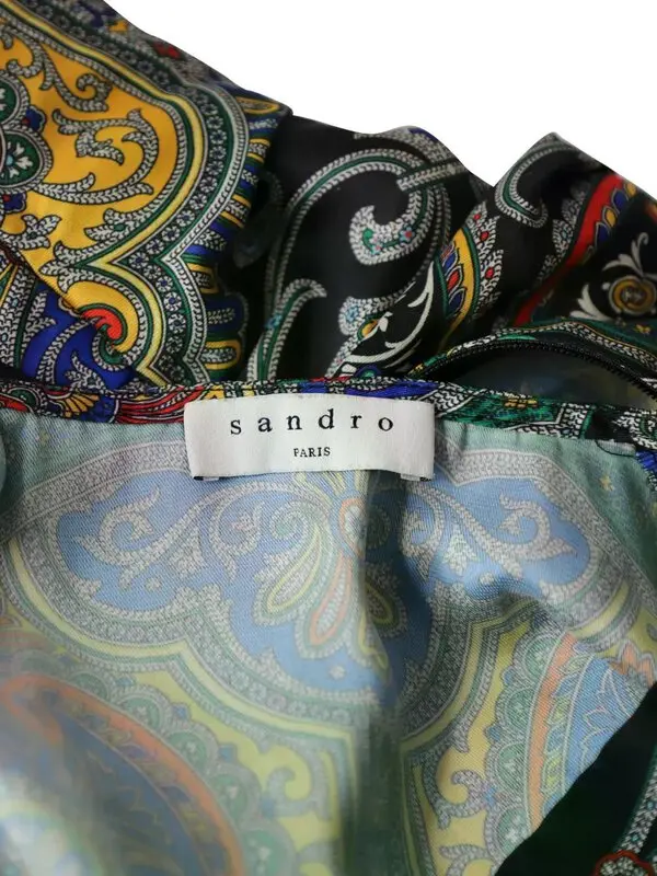 Sandro Printed V-neck Mini Dress