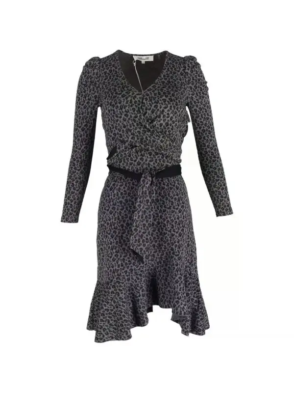 Diane Von Furstenberg Sienna Leopard-print Wrap Dress - Grey