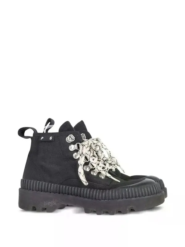 Proenza Schouler Canvas Lug Sole Lace-up Boots - Black