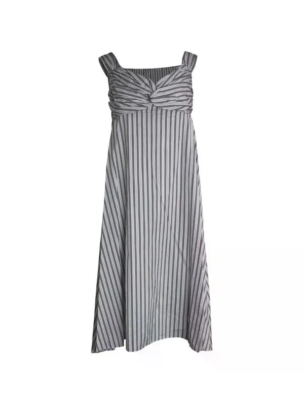 A.L.C. Striped Off-shoulder Midi Dress