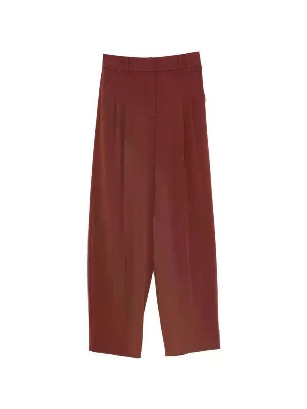 Patrizia Pepe Pleated Wide Leg Palazzo Pants - Red