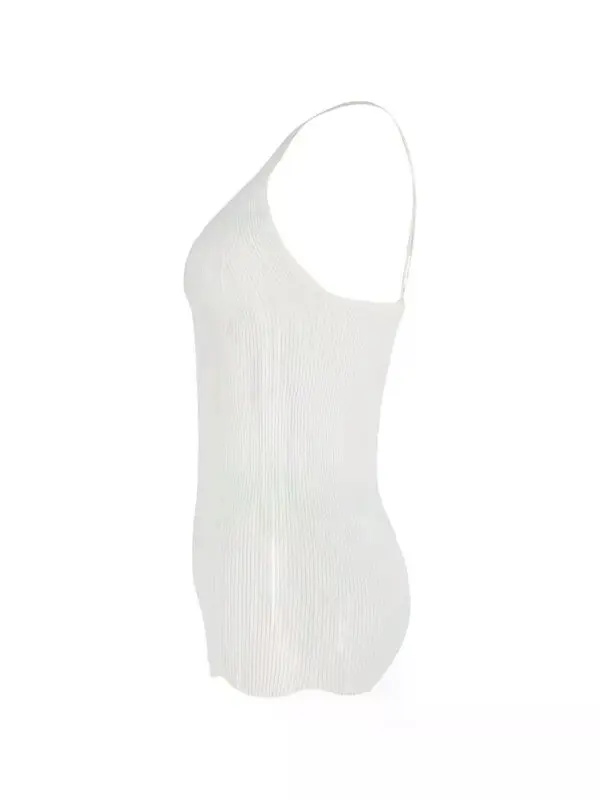 Sandro Ribbed Knit Sleeveless Top - White