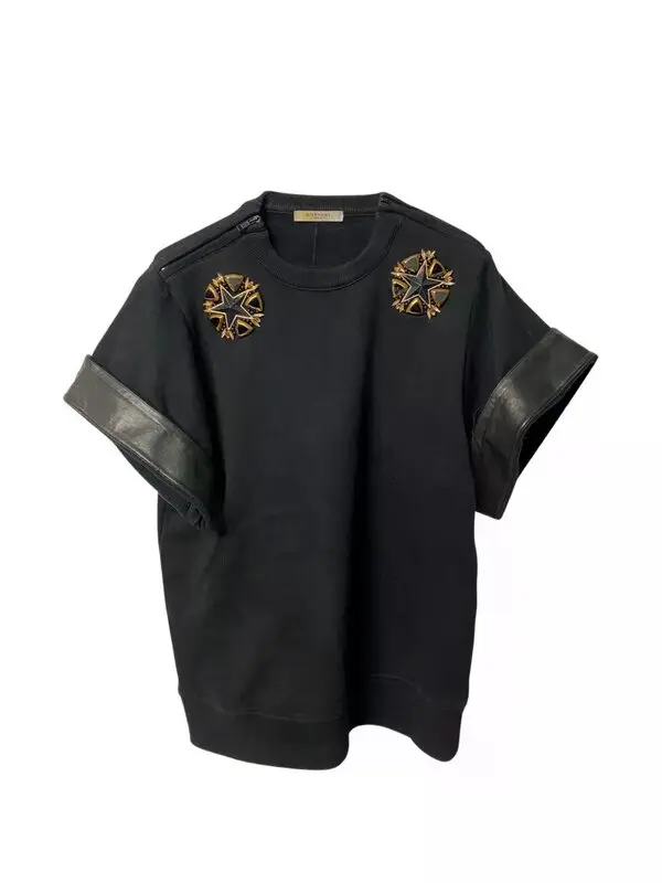 Givenchy Star Embellished Zip Detail Cotton T-shirt