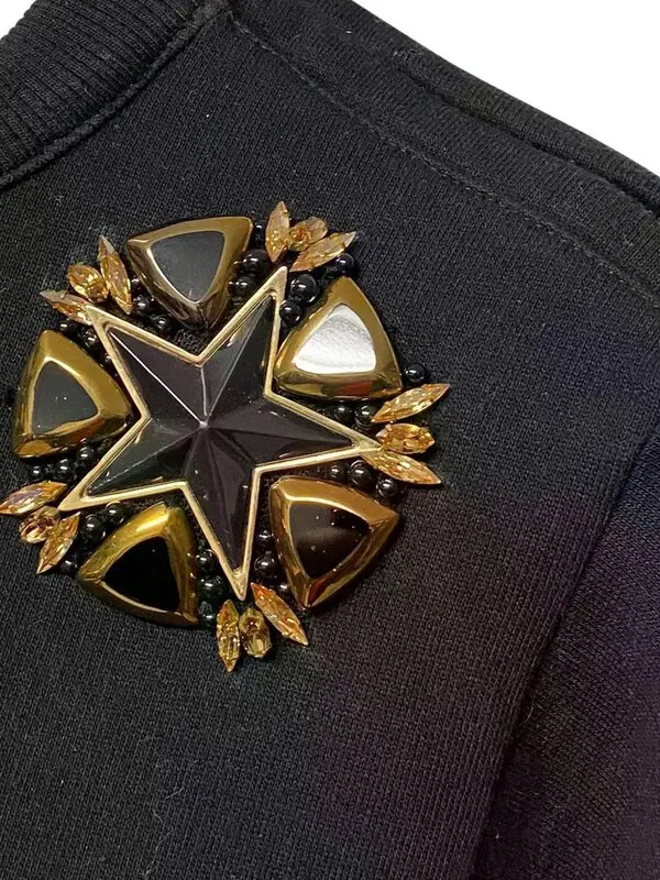 Givenchy Star Embellished Zip Detail Cotton T-shirt