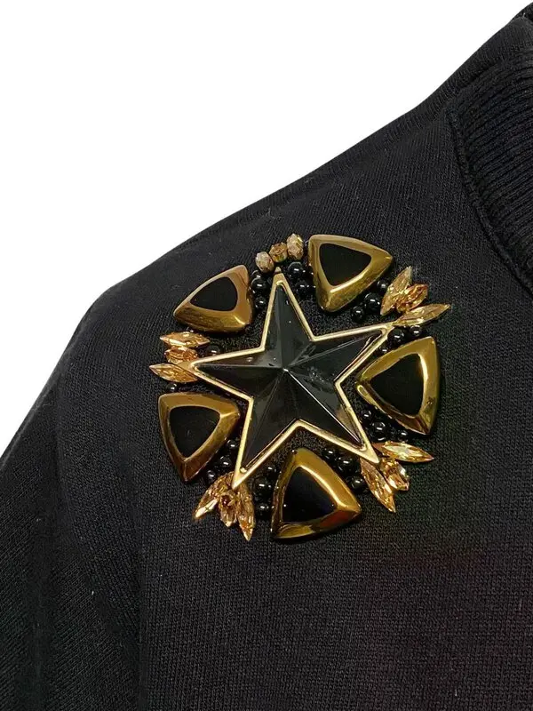 Givenchy Star Embellished Zip Detail Cotton T-shirt