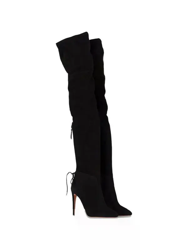 AQUAZZURA Giselle Lace-up Over-the-knee Boots