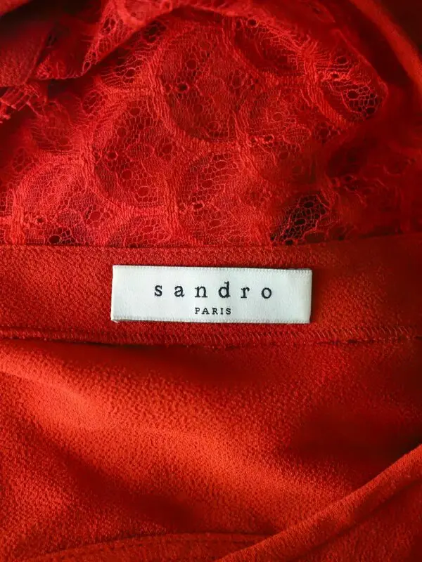 Sandro Lace-trimmed V-neck Sleeveless Dress
