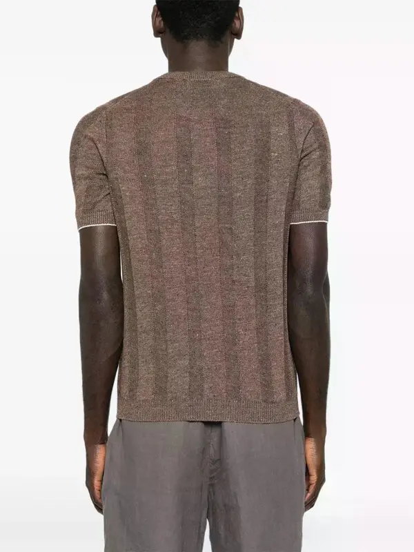 Brunello Cucinelli Ribbed Knit Short Sleeve T-shirt