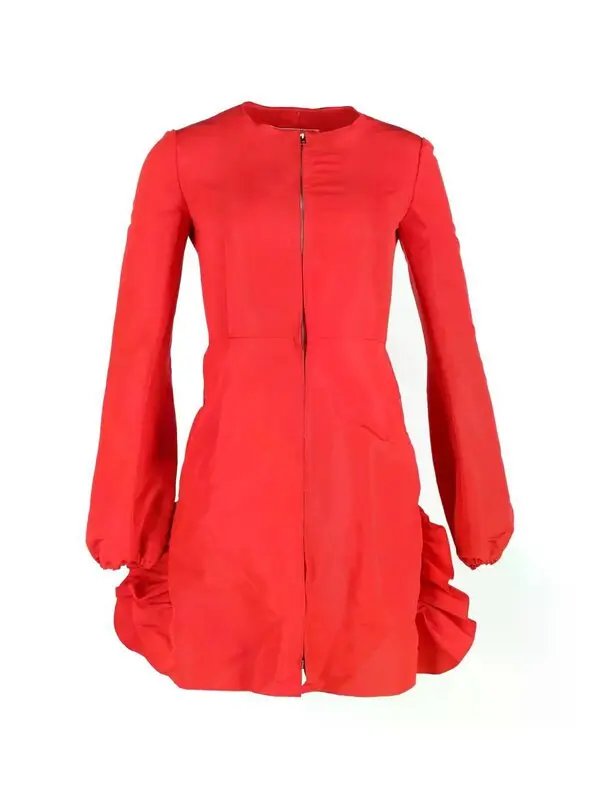 Giambattista Valli Zip-front Ruffled Mini Dress - Red