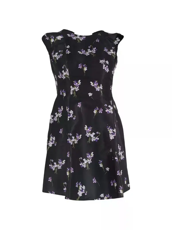Red Valentino A-line Floral-print Mini Dress - Black