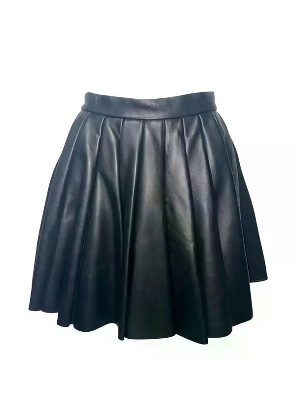 David Koma Pleated Leather Mini Skirt