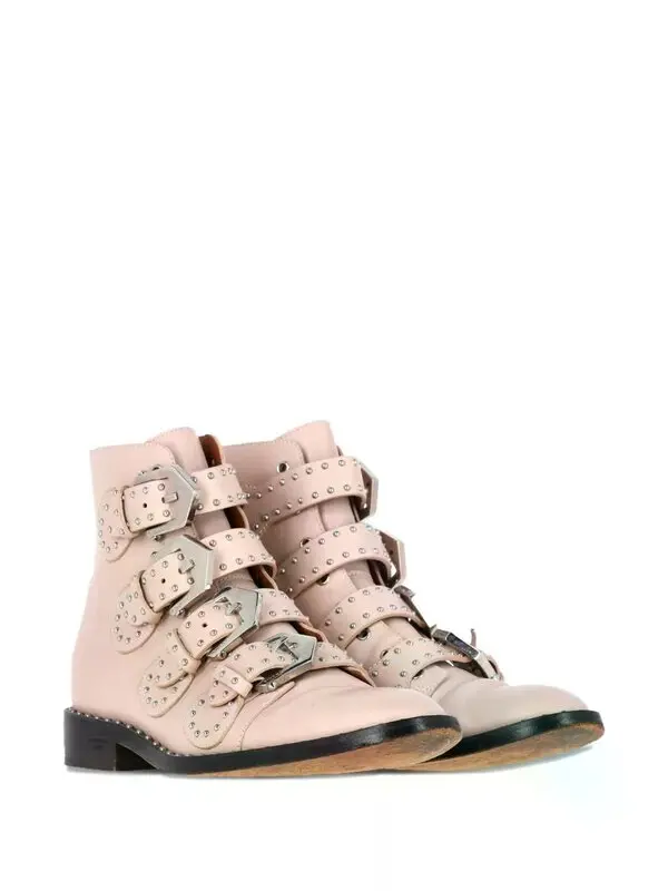Givenchy Buckle Studded Ankle Boots - Pink