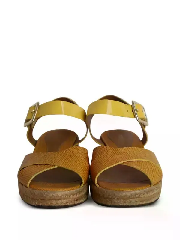 Fendi Cross Ankle Strap Platform Sandals