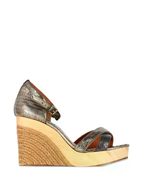 LANVIN Snakeskin-effect Slingback Espadrille Wedges