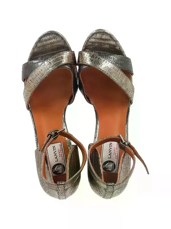 LANVIN Snakeskin-effect Slingback Espadrille Wedges