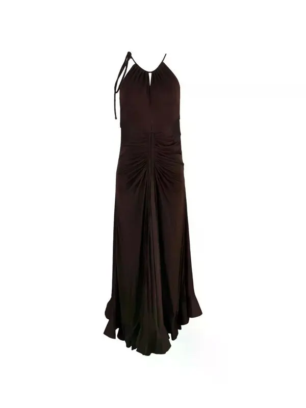 Proenza Schouler Cut-out Ruched Maxi Dress - Brown
