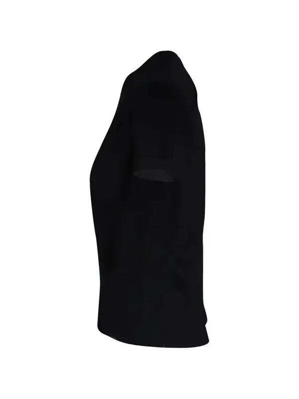 Prada Cotton Crewneck T-shirt With Back Logo - Black