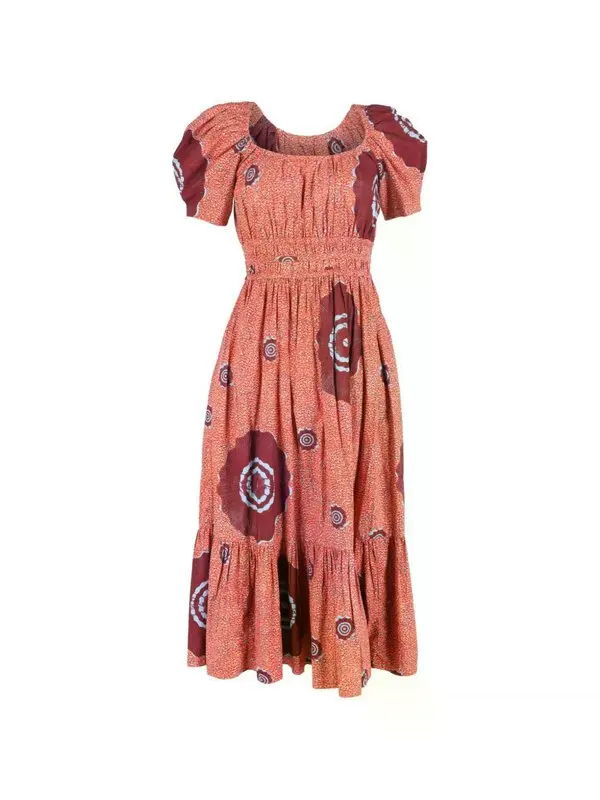 Ulla Johnson Puffed Sleeve Printed Midi Dress