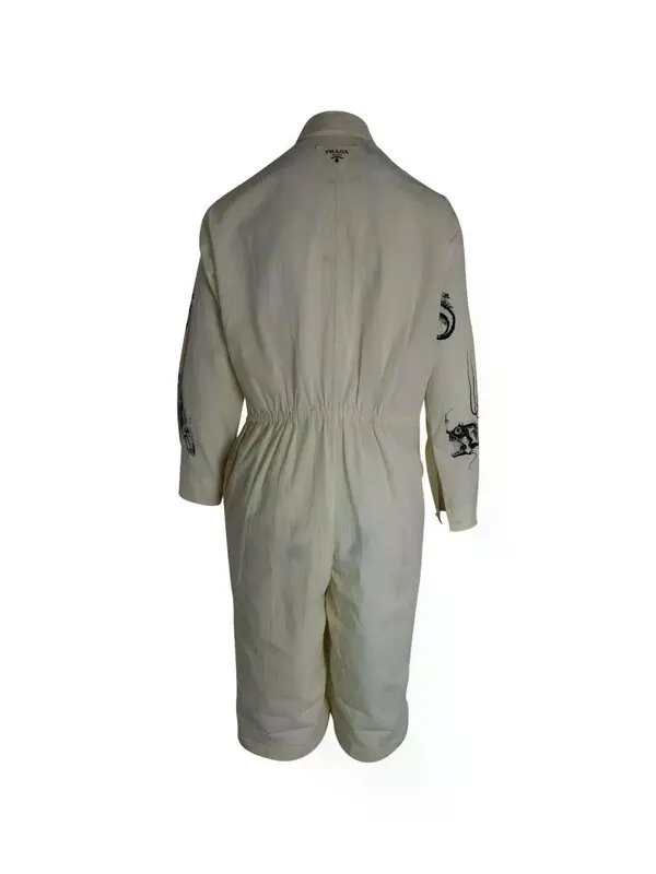 Prada Drawstring Jumpsuit - Neutrals