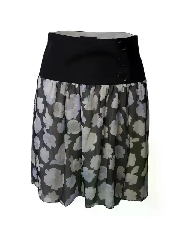 Emporio Armani Floral Print Mini Skirt - Black