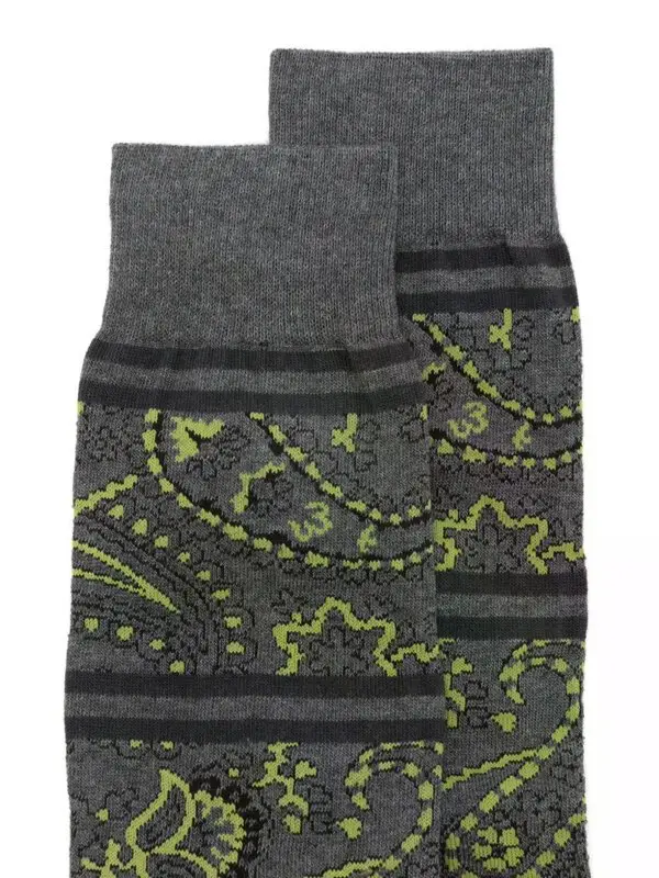 ALTO MILANO Paisley Striped Socks