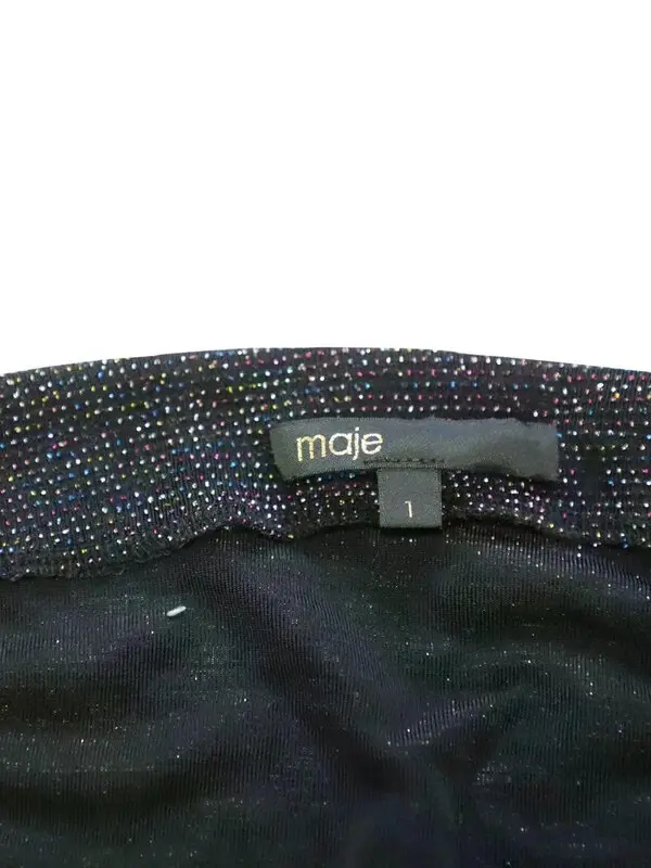 Maje Riola Dress Glitter Embellished Three-quarter Sleeve Ruched Detail