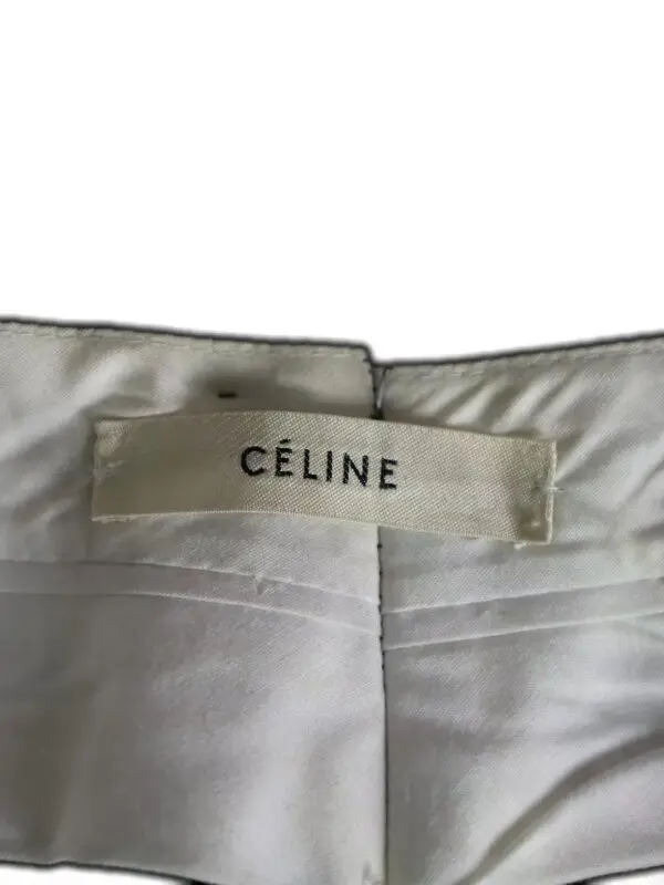 Celine Wool Trousers With Zip Pockets And Stripe Detail