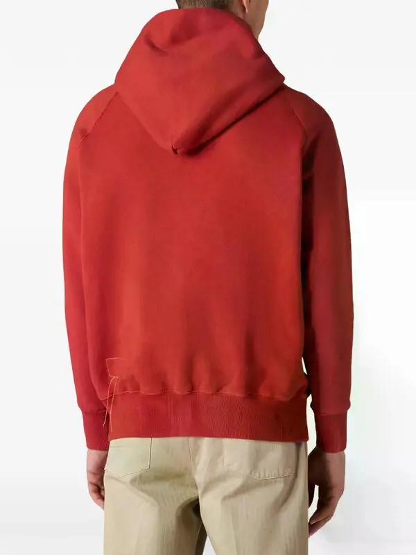FORTELA Raglan Sleeve Pouch Pocket Hoodie - Red
