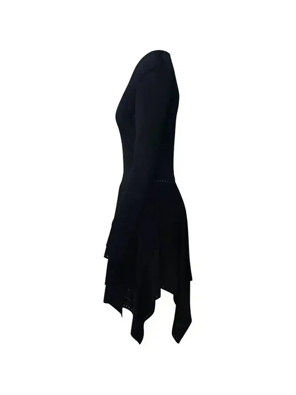 Alexandre Vauthier V-neck Long Sleeve Waterfall Hem Dress