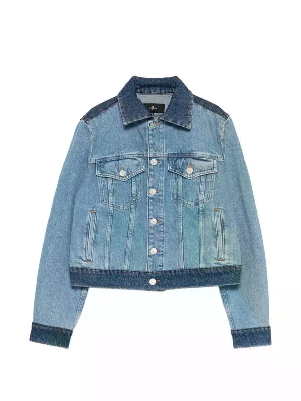 7 For All Mankind Denim Buttoned Jacket - Blue