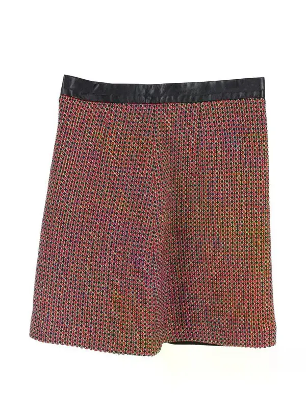 Sandro Patterned Mini Skirt - Red