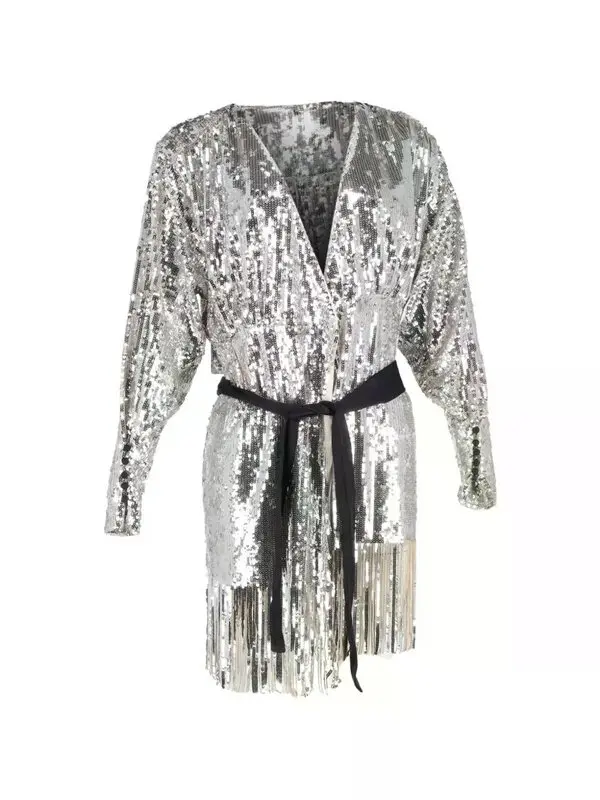 ROTATE BY BIRGER CHRISTENSEN Samantha Sequin Wrap Mini Dress
