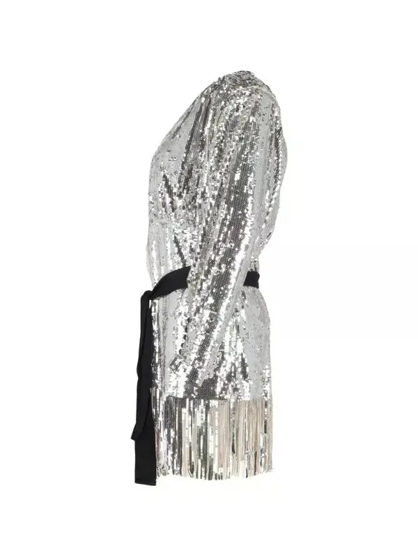 ROTATE BY BIRGER CHRISTENSEN Samantha Sequin Wrap Mini Dress