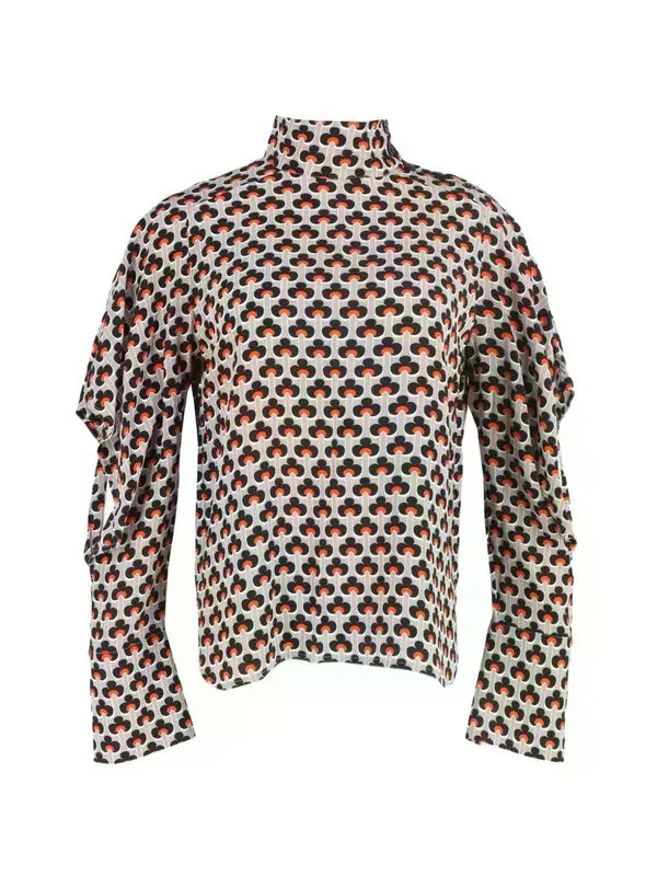 Marni Patterned High Neck Blouse