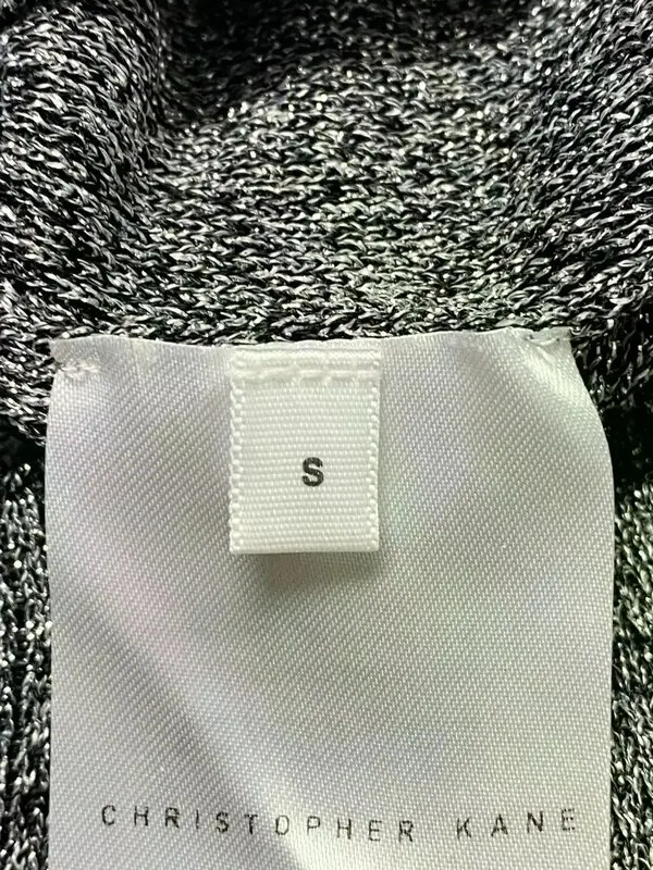 CHRISTOPHER KANE Metallic Open-knit Crew Neck Top