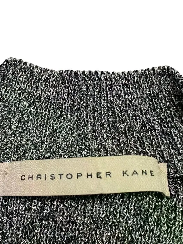 CHRISTOPHER KANE Metallic Open-knit Crew Neck Top
