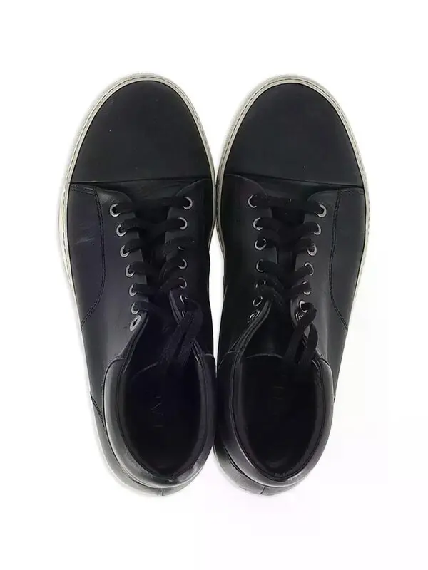 LANVIN Mid-top Leather Lace-up Sneakers